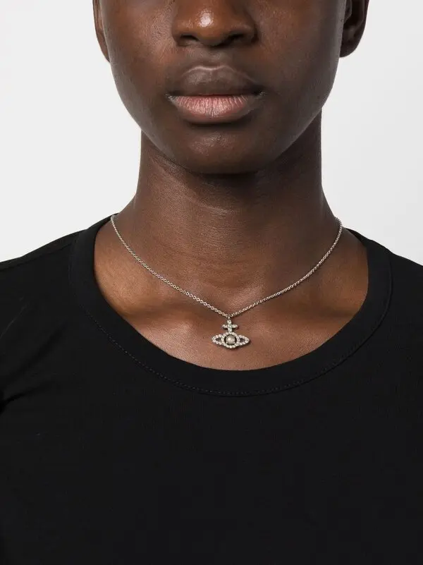 VIVIENNE WESTWOOD Orb Crystal Pendant Necklace - Silver