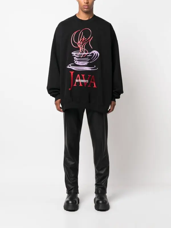 Vetements Java Graphic-Print Hoodie In Black - 53% Off | Editorialist