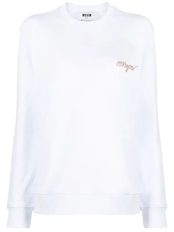 MSGM Logo-embroidery Cotton Sweatshirt