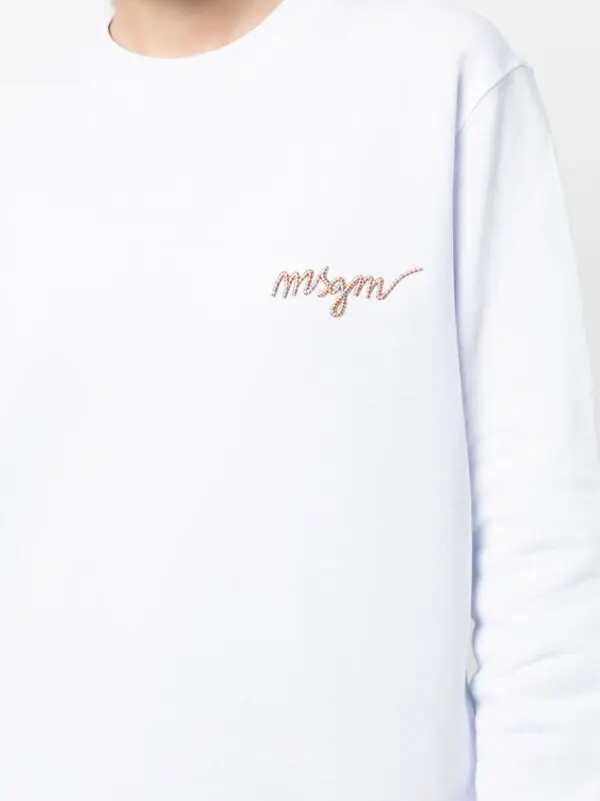 MSGM Logo-embroidery Cotton Sweatshirt