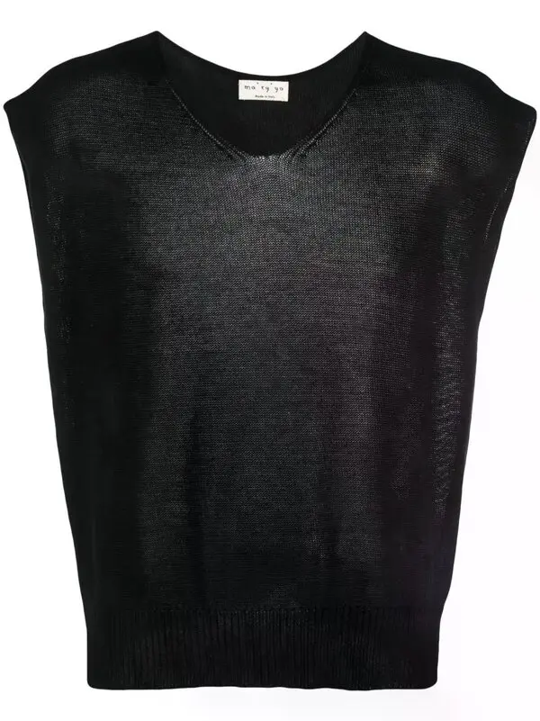 MA'RY'YA Scoop-neck Sleeveless Knitted Top