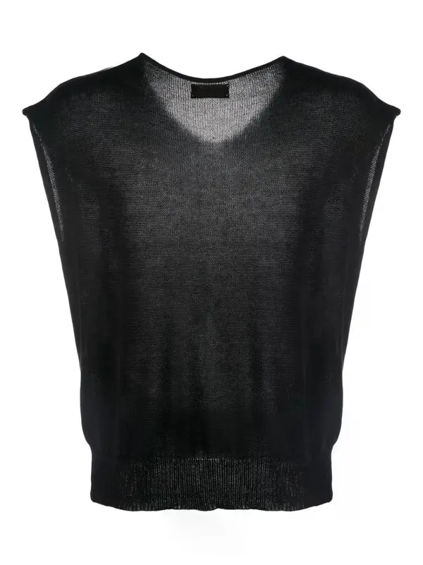 MA'RY'YA Scoop-neck Sleeveless Knitted Top