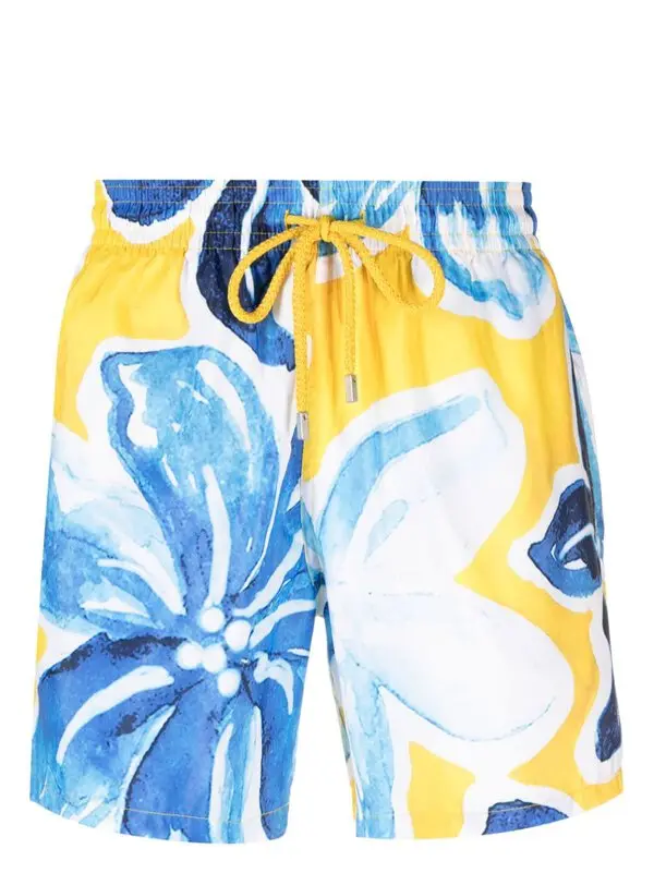 Vilebrequin Floral-print Swim Shorts - Yellow