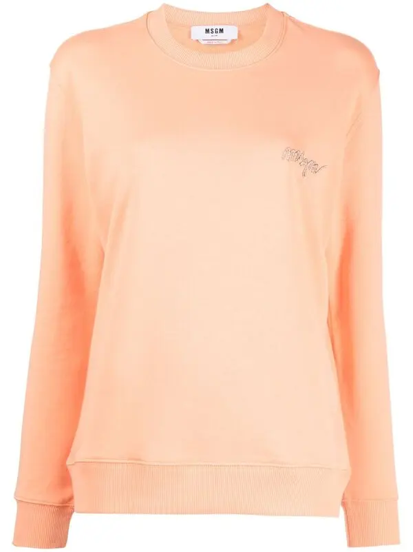 MSGM Logo-embroidery Cotton Sweatshirt