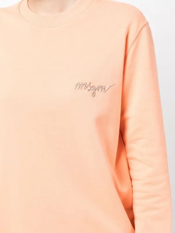 MSGM Logo-embroidery Cotton Sweatshirt