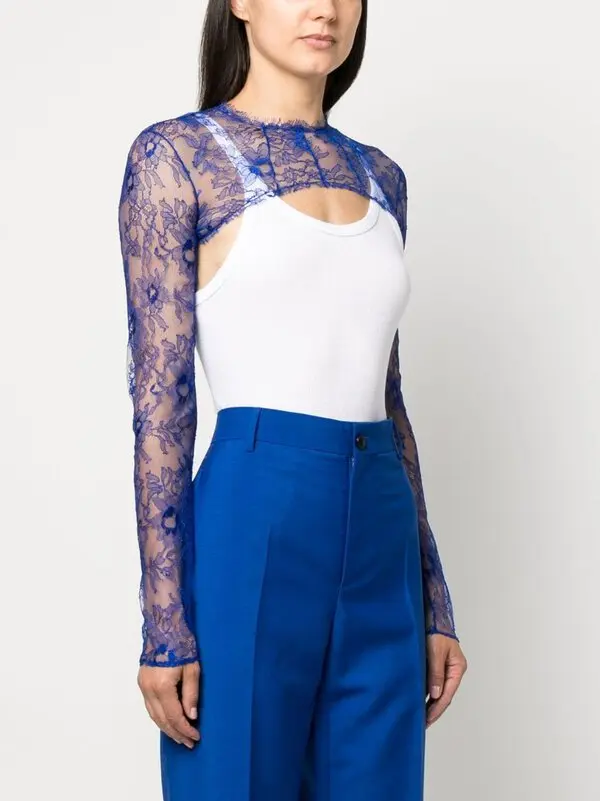 Off-White Lace Cropped Top