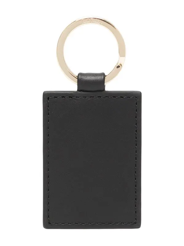 Paul Smith Logo-detail Leather Keyring - Black
