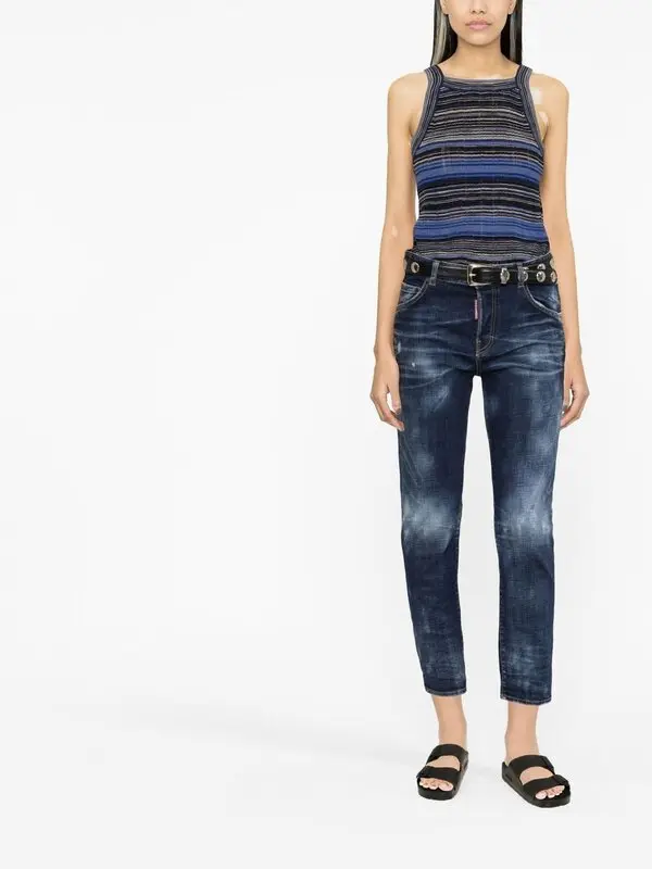 Dsquared2 Bleached-effect Skinny Jeans - Blue