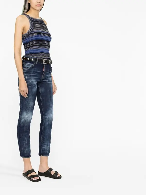 Dsquared2 Bleached-effect Skinny Jeans - Blue