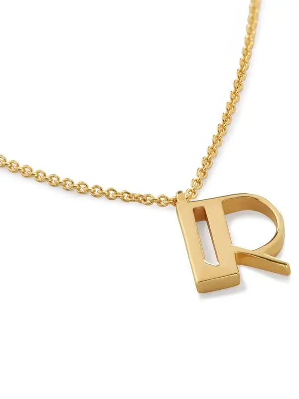 Monica Vinader 18kt Vermeil Letter R Pendant Necklace - Gold
