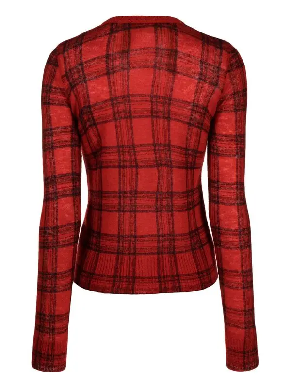 N°21 Check-print Buttoned Cardigan