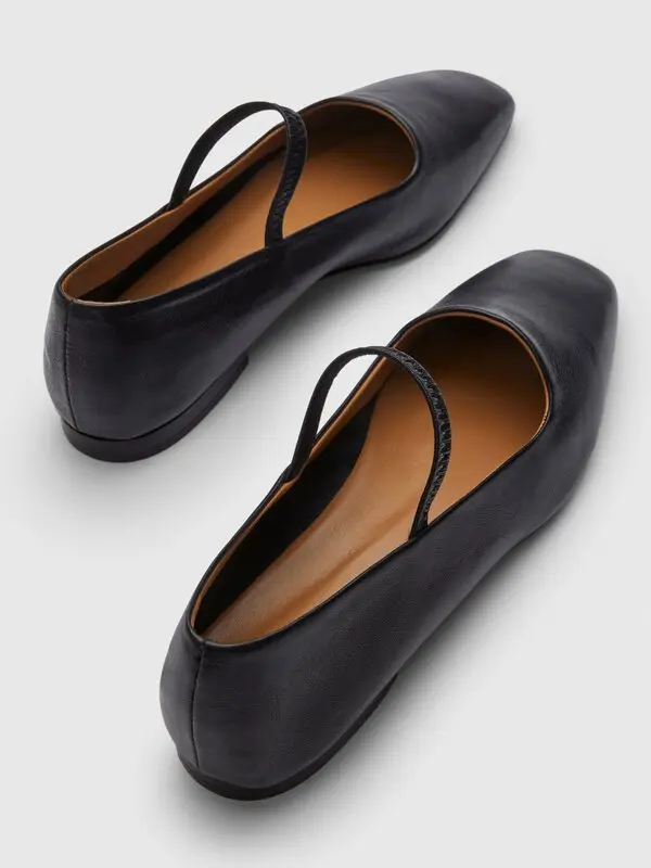ATP ATELIER Petina Nappa Mary Jane Flats - Black