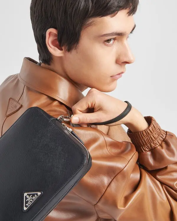 Prada Oversized Nappa Leather Bomber Jacket - Caramel | Editorialist