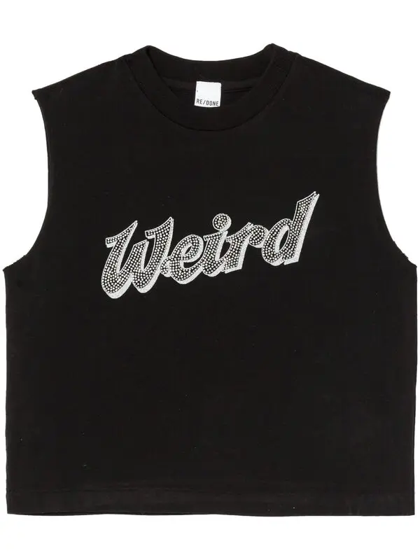 RE/DONE Rhinestone Cropped Vest