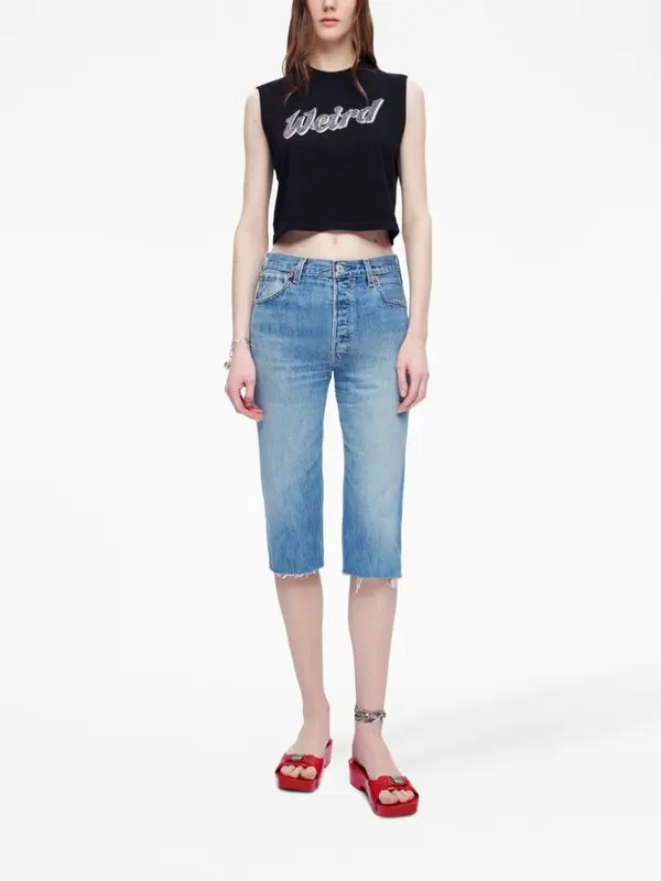 RE/DONE Rhinestone Cropped Vest