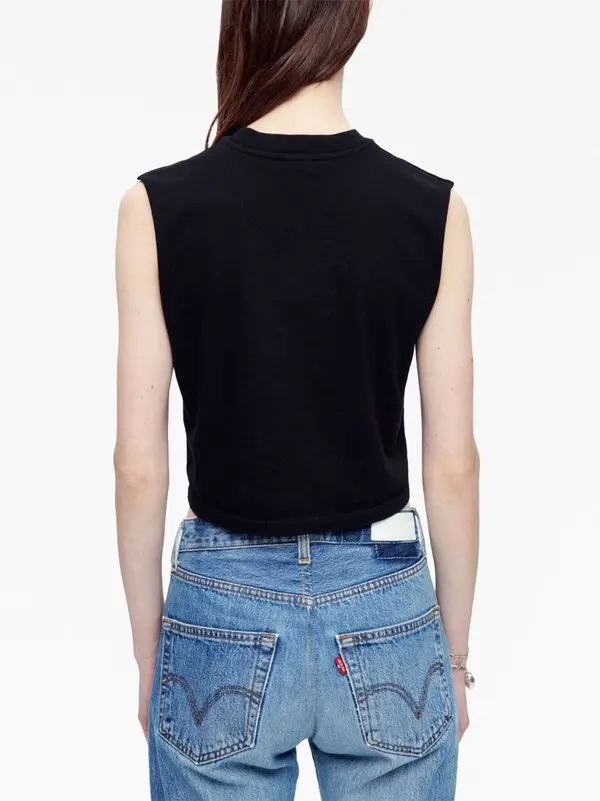 RE/DONE Rhinestone Cropped Vest
