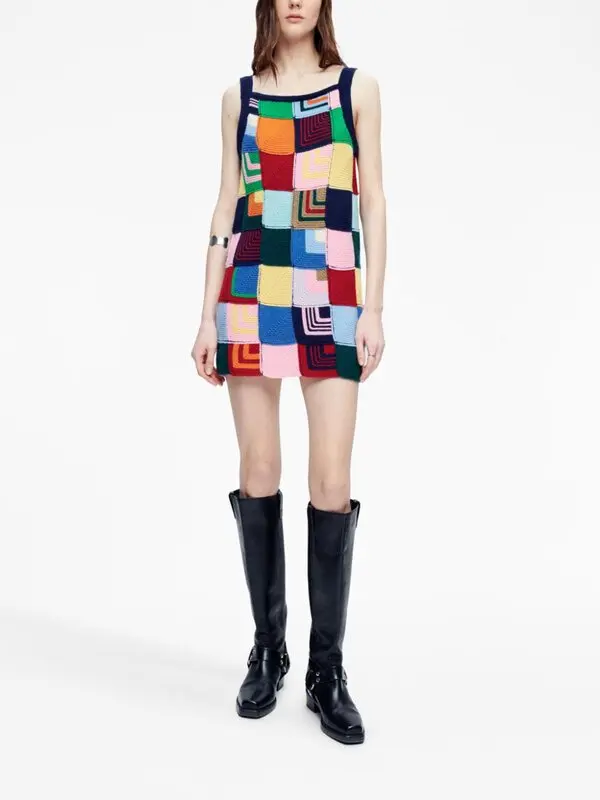 RE/DONE Knitted Patchwork Dress