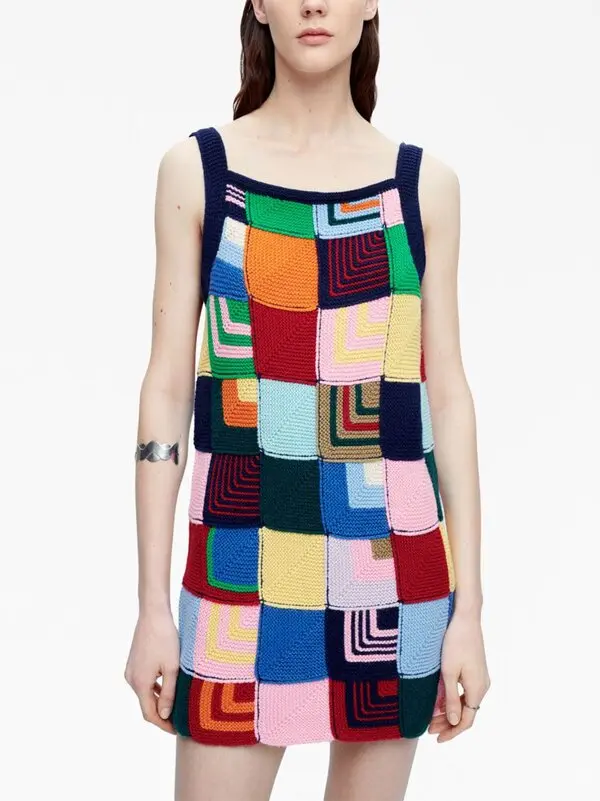 RE/DONE Knitted Patchwork Dress