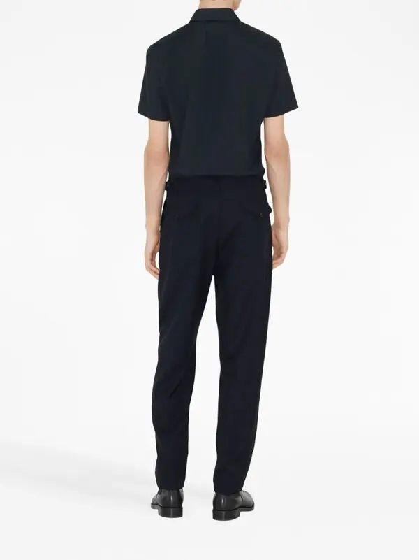 Burberry Logo-embroidered Cotton Shirt - Blue