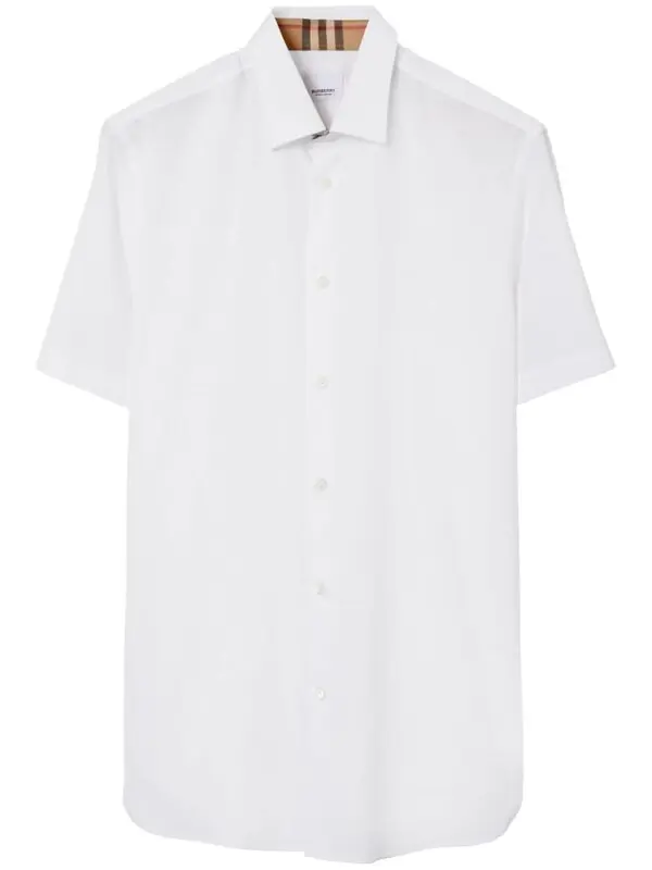 Burberry Logo-embroidered Cotton Shirt - White