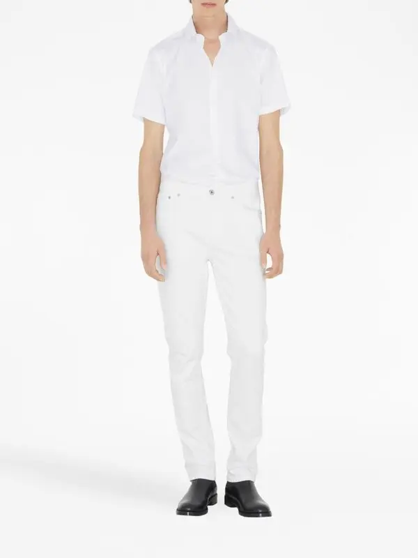 Burberry Logo-embroidered Cotton Shirt - White