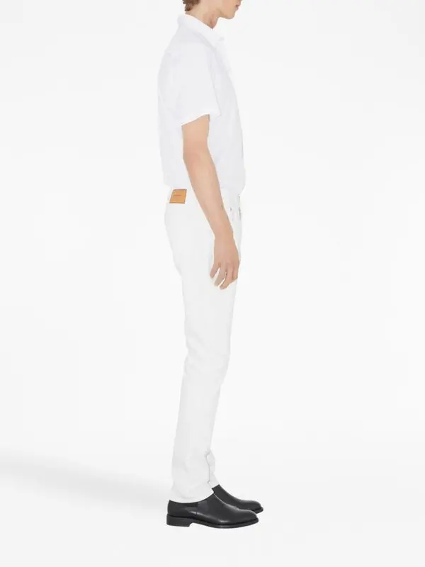 Burberry Logo-embroidered Cotton Shirt - White