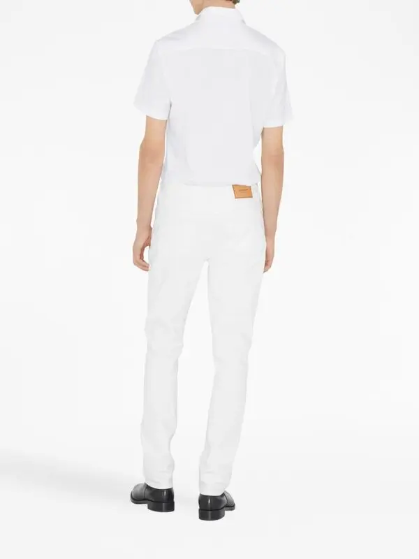 Burberry Logo-embroidered Cotton Shirt - White