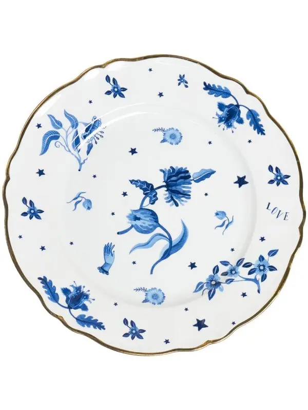 BITOSSI HOME La Tavola Scomposta Floral-print Plate - White