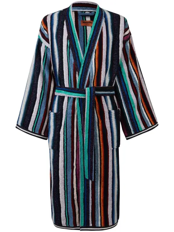 Missoni Stripe-pattern Cotton Bathrobe - Multicolour