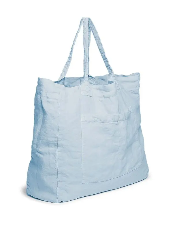 ONCE MILANO Linen Weekend Tote - Blue