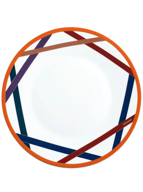 Missoni Nastri Logo-print Plates - White