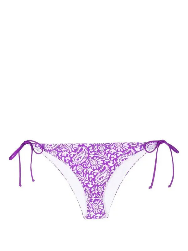 MC2 SAINT BARTH Paisley-print Bikini Bottom - Purple