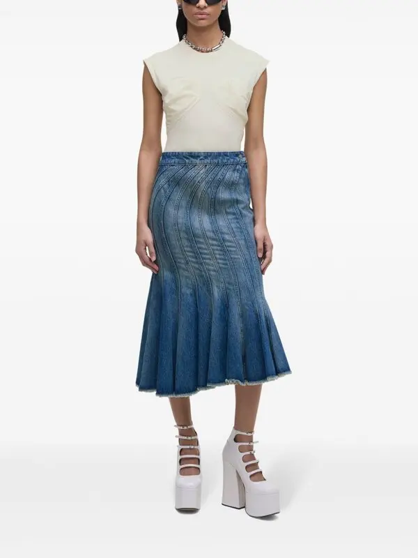 Marc Jacobs Wave High-waisted Denim Skirt