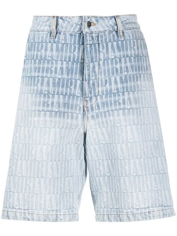 Amiri Jacquard Snap-off Denim Shorts