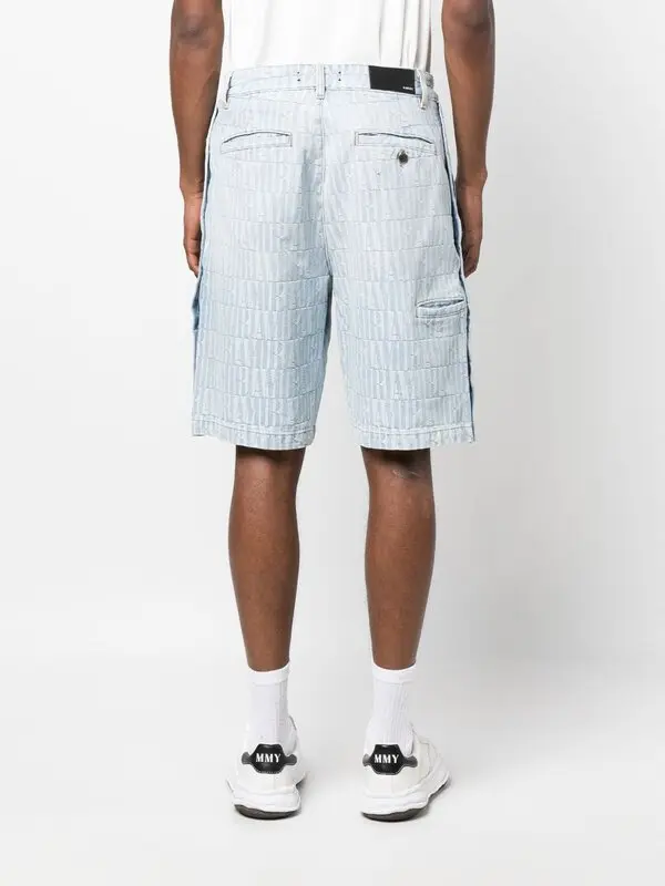 Amiri Jacquard Snap-off Denim Shorts