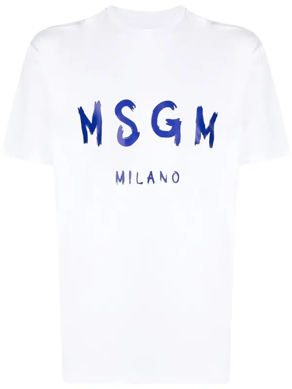 MSGM Logo-print Cotton T-shirt - White