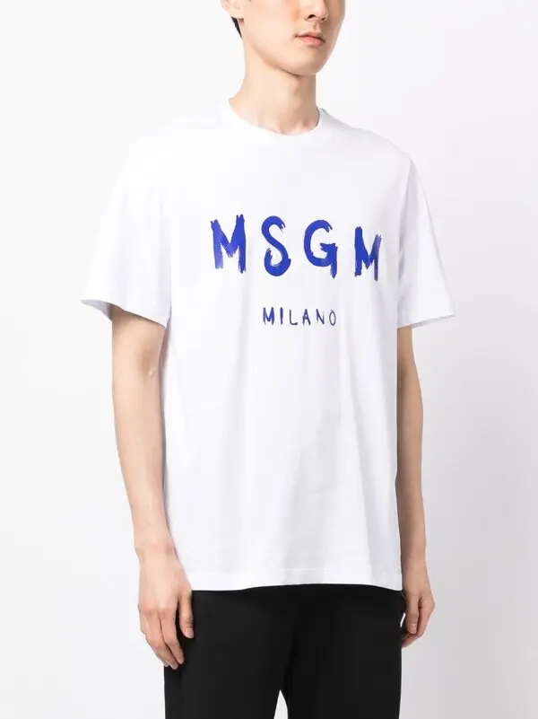 MSGM Logo-print Cotton T-shirt - White