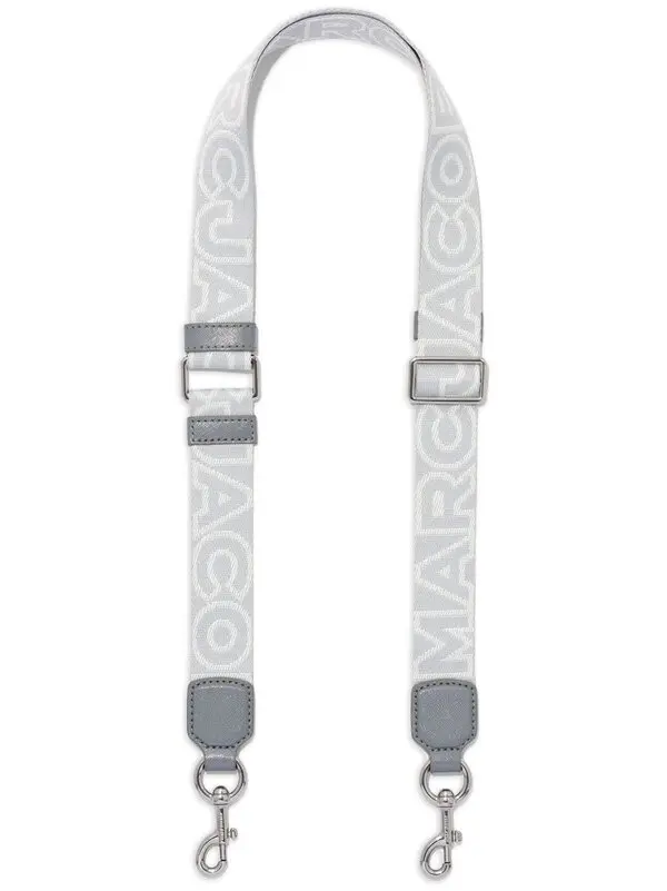 Marc Jacobs The Thin Outline Logo Webbing Strap - Grey