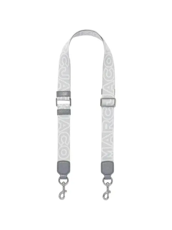 Marc Jacobs The Thin Outline Logo Webbing Strap - Grey
