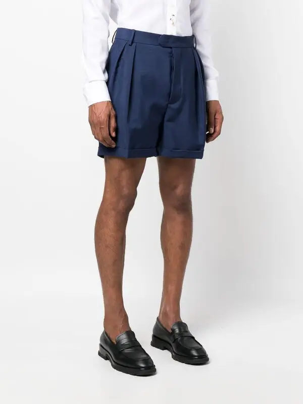 Bally Pleated Mohair-wool Blend Shorts