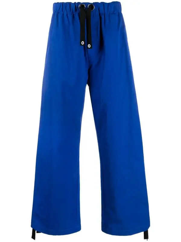 Versace Wide-leg Cotton Track Pants - Blue