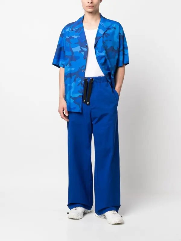Versace Wide-leg Cotton Track Pants - Blue