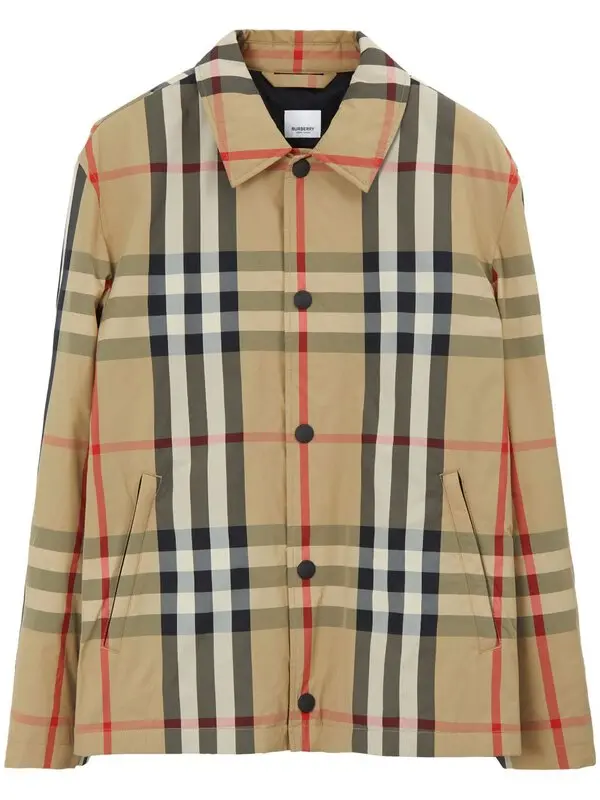 Burberry Check-pattern Shirt Jacket - Neutrals