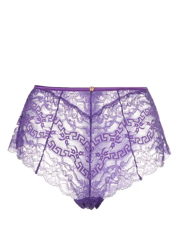Versace Barocco Lace Briefs - Purple