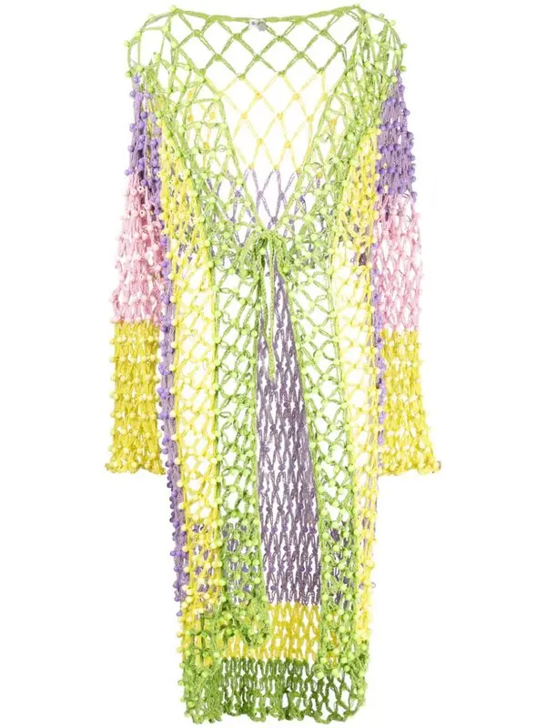 Celiab Rubino Open-knit Kaftan - Yellow