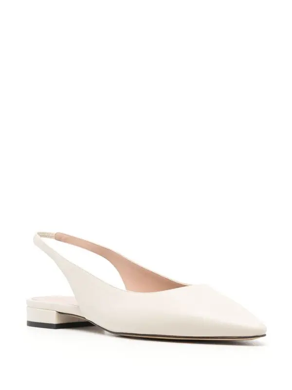 SCAROSSO Pointed-toe Slingback Ballerina Shoes - Neutrals