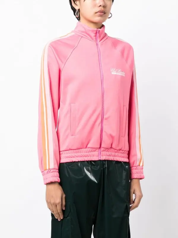 MSGM Logo-print Zip-up Sweatshirt - Pink
