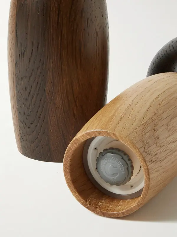 L'Objet Picanto Natural And Smoked Oak Salt And Pepper Grinders - Brown