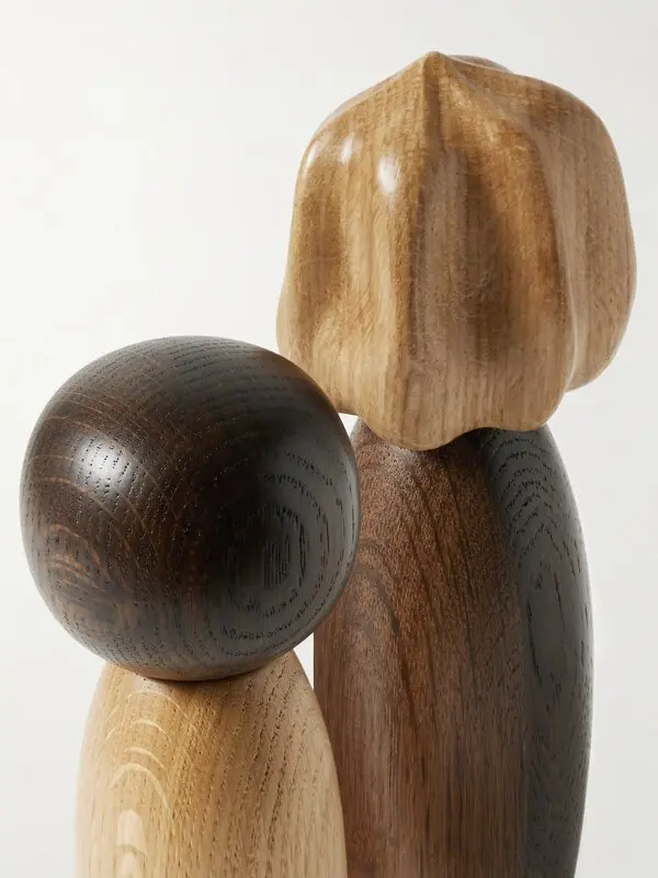 L'Objet Picanto Natural And Smoked Oak Salt And Pepper Grinders - Brown