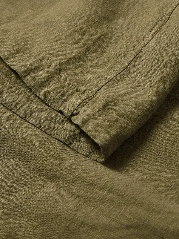Portuguese Flannel Camp-collar Linen Shirt - Green